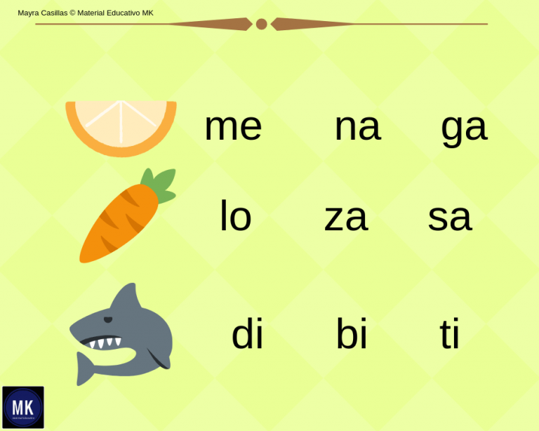 ⊛ Rompecabezas de Sílabas para Imprimir