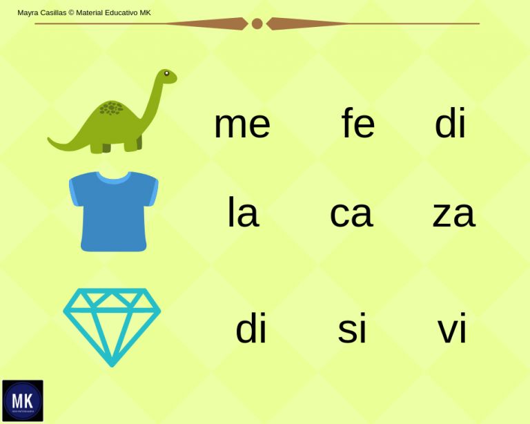 ⊛ Rompecabezas de Sílabas para Imprimir