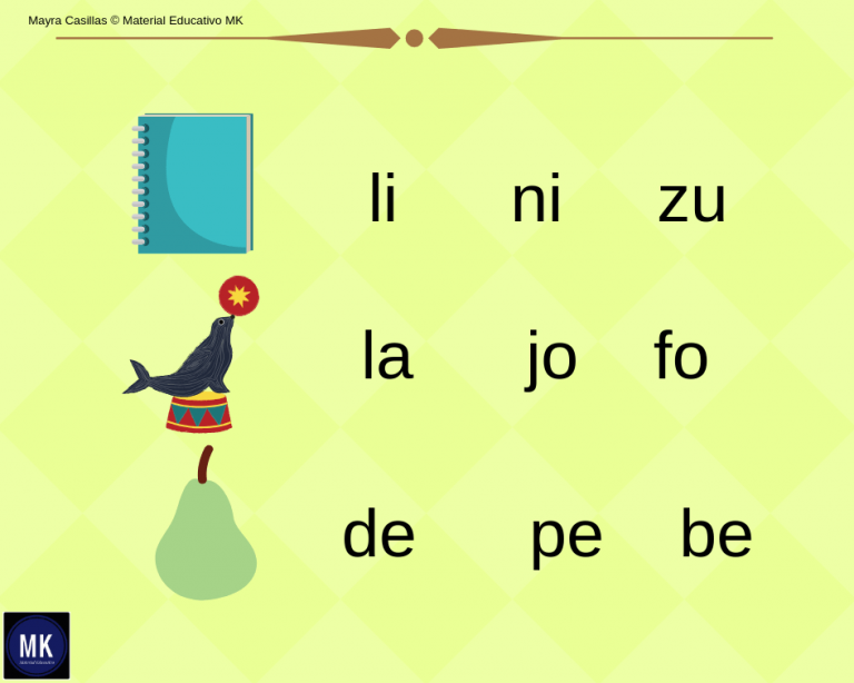 ⊛ Rompecabezas de Sílabas para Imprimir