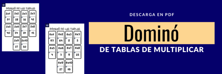 ≫ Dominó de Tablas de Multiplicar para Descargar PDF